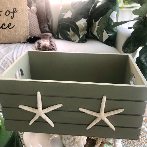 Cyndy’s Beach House | Accents | White Starfish Large Wood Crate Beach ...